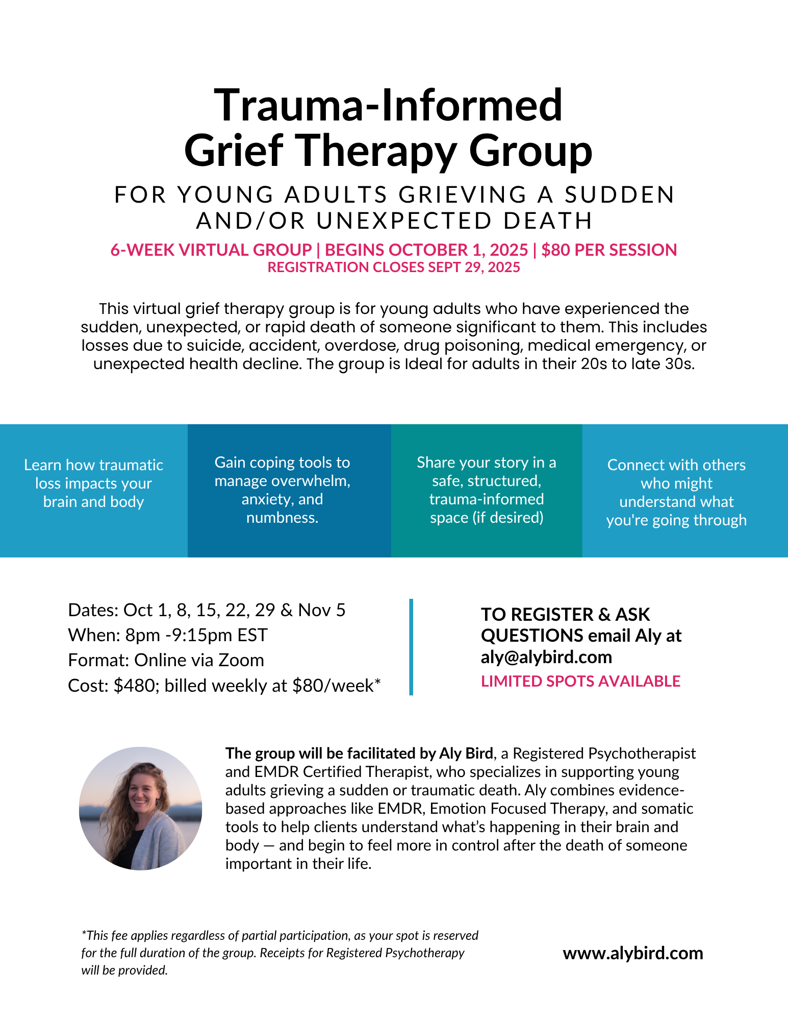 Sudden Loss & Young Adulthood: A Virtual Trauma-Informed Grief Therapy ...